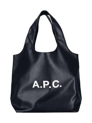 A.p.c. Structured Polyurethane Shoulder Bag - Black