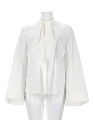 Tory Burch Cotton Bow Tunic Shirt - White