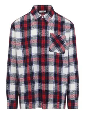 Celine Checkered Cashmere Overshirt For - Multicolour