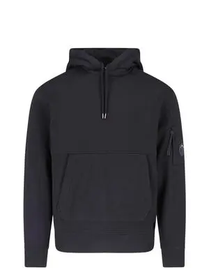 C.P. COMPANY Cotton Hooded Sweatshirt - Black