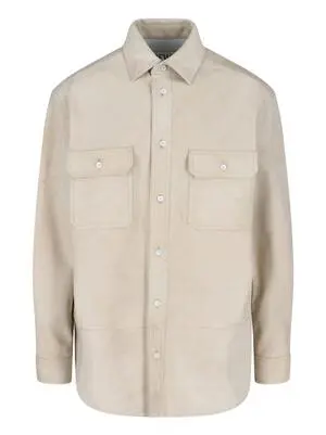 Loewe Lambskin Leather Shirt For - Beige