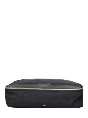 ANYA HINDMARCH Recycled Nylon Handbag With Leather Trim - Black