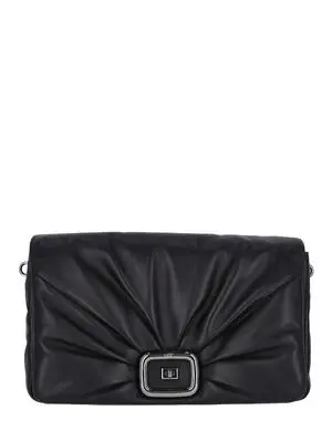 ROGER VIVIER Structured Leather Shoulder Bag - Black