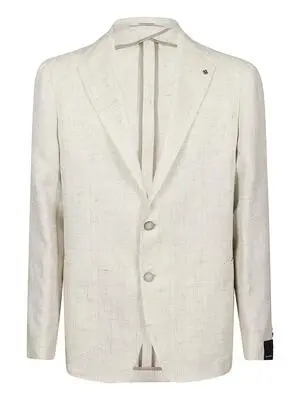Tagliatore Two-button Notched Jacket With Cuffed Detail - Grey