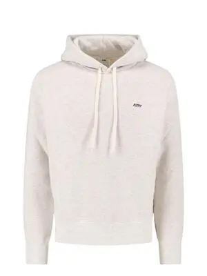 AUTRY Logo Embroidered Fleece Hoodie - Grey