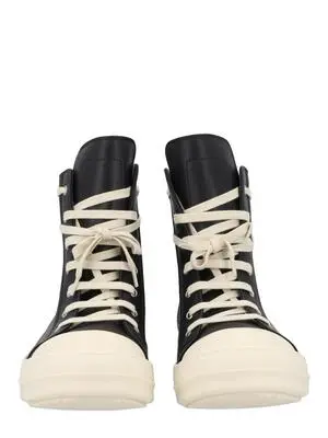 Rick Owens Designer Lace-up Sneakers - Black