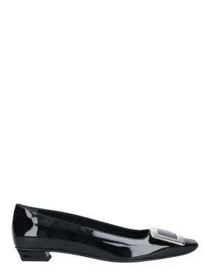 ROGER VIVIER Calf Leather Ballet Flats With Buckle Detail - Black
