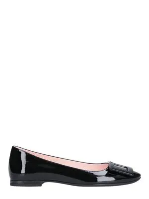 ROGER VIVIER Elegant Calf Leather Flat Shoes - Black