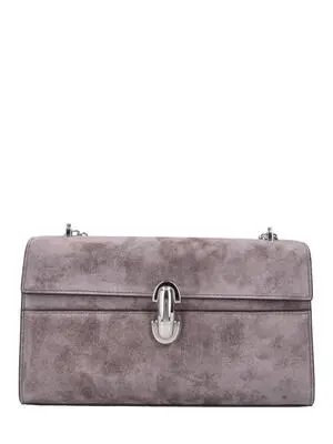 Savette SAVETTE Suede Calfskin Shoulder Bag Grey