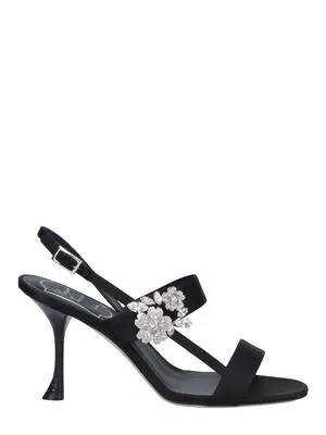 ROGER VIVIER Embellished Stiletto Heeled Sandals - Black