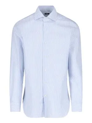 BARBA NAPOLI 100% Cotton Button-down Shirt - Blue