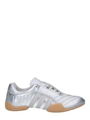 Adidas Leather And Rubber Lace Up Sneakers - Silver