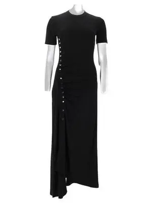 PACO RABANNE RABANNE Asymmetrical Draped Midi Dress