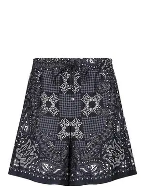 Amiri Paisley Print Tailored Shorts - Black