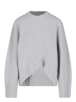 Attico Embroidered Wool-cashmere Sweater - Grey