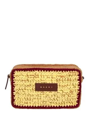 Marni MARNI Woven Zip Pouch Brown