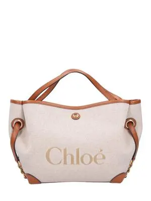 Chloé Cotton Tote Bag With Logo - Brown
