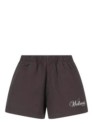 SPORTY & RICH 100% Cotton Shorts - Brown