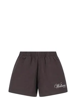 SPORTY & RICH 100% Cotton Shorts - Brown