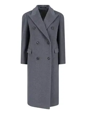 Tagliatore Double-breasted Long Tailored Coat - Grey
