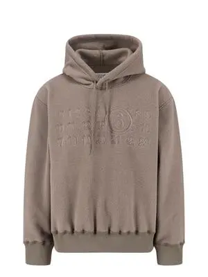 MAISON MARGIELA Fleece Logo Hoodie - Beige