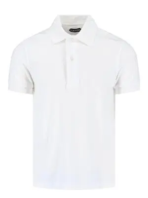 TOM FORD Lightweight Knit Polo Shirt With Mother-of-pearl Buttons - White