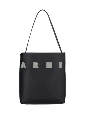 Marni Calf Leather Mini Crossbody Bag - Black