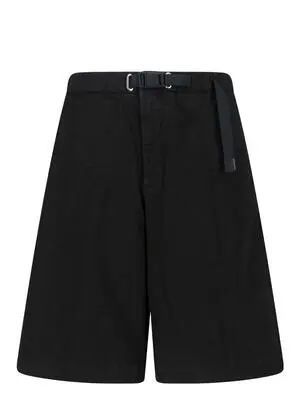 WHITE SAND Cotton Textured Trousers - Black