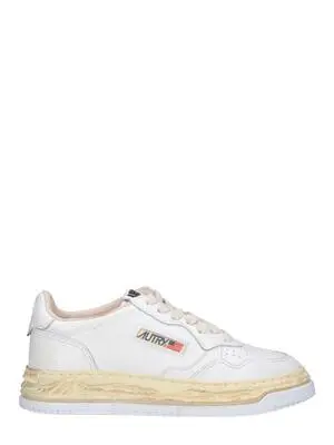 AUTRY Light & Natural Leather Lace-up Sneakers - White