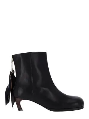 Sacai Leather Zip-up Ankle Boots - Black