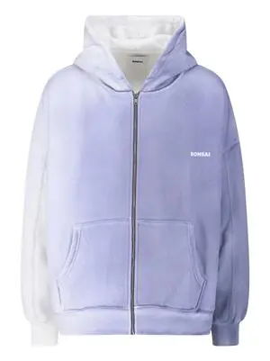BONSAI Zip-up Hoodie With Gradient Dye - Blue