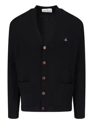 VIVIENNE WESTWOOD Cotton-cashmere V-neck Cardigan - Black
