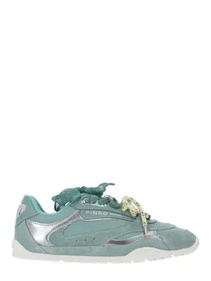 Pinko Low Top Leather Sneakers With Cushioned Insole - Blue
