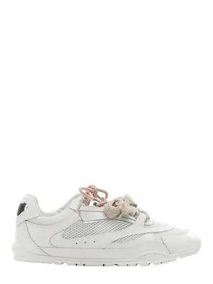Pinko Leather And Mesh Sneakers - White