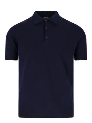 K-WAY Short-sleeve Knit Polo Shirt - Blue
