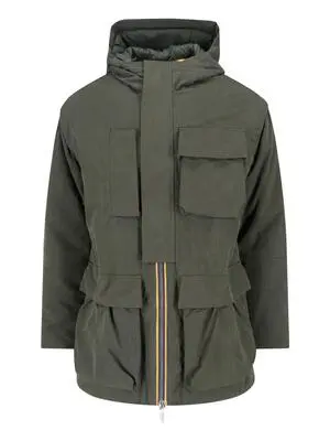K-WAY Water-resistant Hooded Padded Jacket - Green