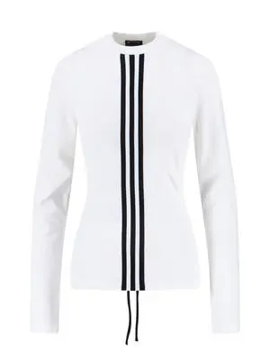 Y3 Striped Long Sleeve Top - White