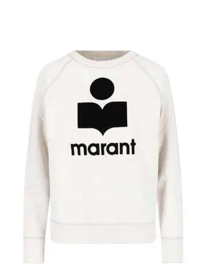 MARANT ETOILE Cotton-trim Flocked Sweatshirt - Grey