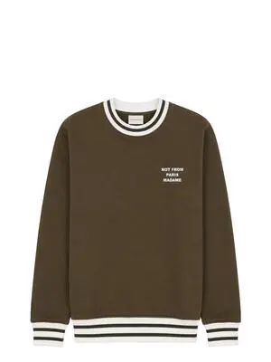 Drole De Monsieur Not From Paris Madame" Crewneck Sweatshirt - Brown
