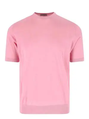 John Smedley Lightweight 100% Cotton T-shirt For - Pink