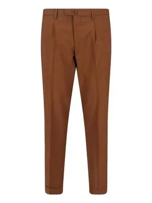 BRIGLIA 1949 Wool-blend Tailored Trousers - Brown