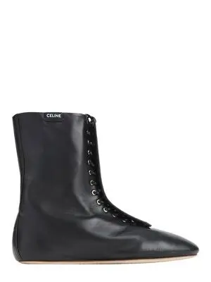 Celine Lace Up Ankle Boots - Black