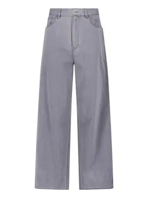 SA SU PHI 100% Cotton Wide Leg Jeans - Grey