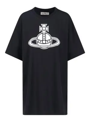 VIVIENNE WESTWOOD Orb Graphic T-shirt Dress - Black