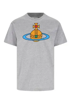 VIVIENNE WESTWOOD 100% Cotton Crewneck T-shirt - Grey