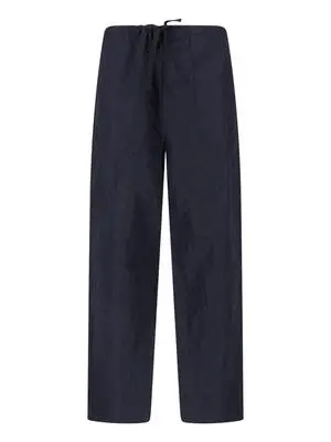 KAPTAIN SUNSHINE Silk & Cotton Ramie Trousers - Blue