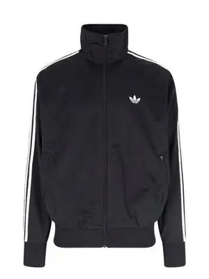 Adidas Full Zip Track Jacket With Stripes And Logo - Black