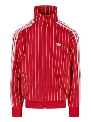 Adidas Full Zip Track Jacket With Stripes And Logo - Red