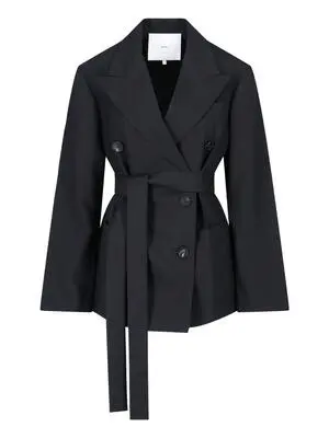 SETCHU Wool-blend Belted Blazer - Black