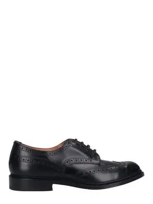 TRICKER'S Leather Flat Oxford Shoes With Rubber Sole - Black